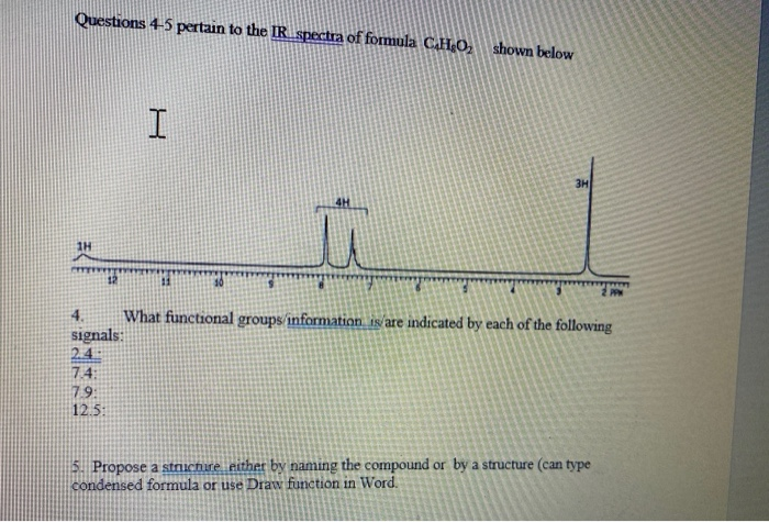 Solved Questions 4-5 pertain to the IR spectra of formula | Chegg.com