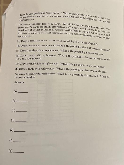 Solved The following question is "short answer." You need | Chegg.com
