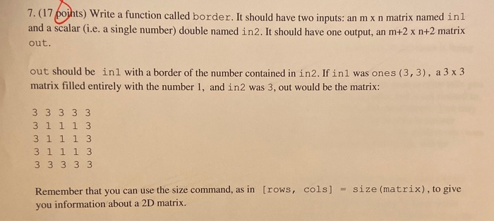 Solved 7 17 Pojhts Write A Function Called Border It 6747