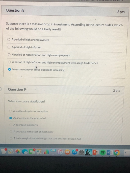 Solved Question 8 2 pts Suppose there is a massive drop in | Chegg.com Solved Question 8 2 pts Suppose there is a massive drop in | Chegg.com