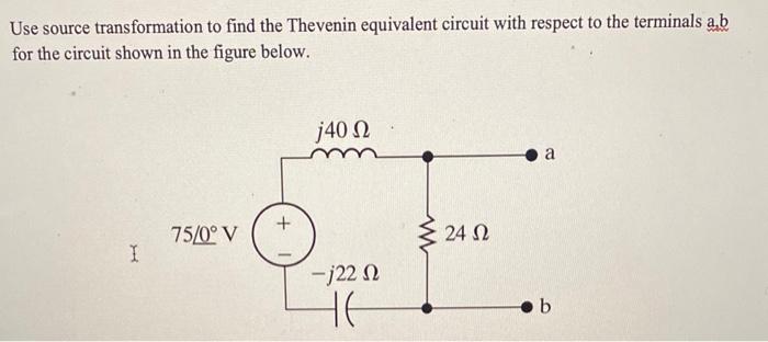 Solved Use source transformation to find the Thevenin | Chegg.com