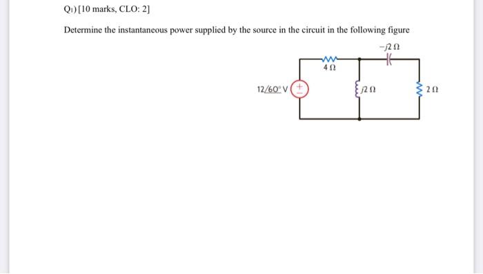 Solved Determine the instantaneous power supplied by the | Chegg.com