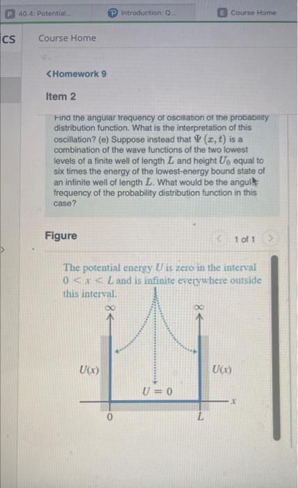 Solved A particle of mass m in an infinitely deep well | Chegg.com