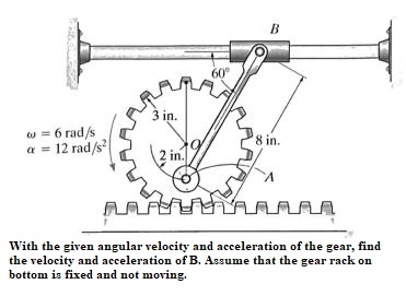 Solved With the given angular velocity and acceleration of | Chegg.com