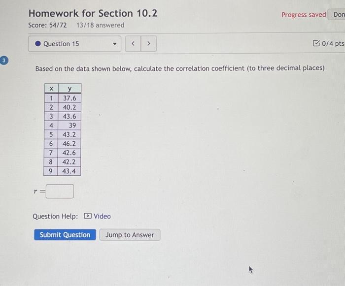 Solved Homework For Section 10 2 Progress Saved Score