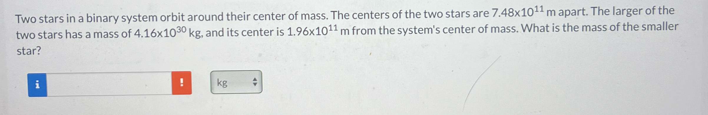 Solved Two stars in a binary system orbit around their | Chegg.com