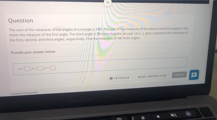 Solved VOUS Question The sum of the measures of the angles | Chegg.com