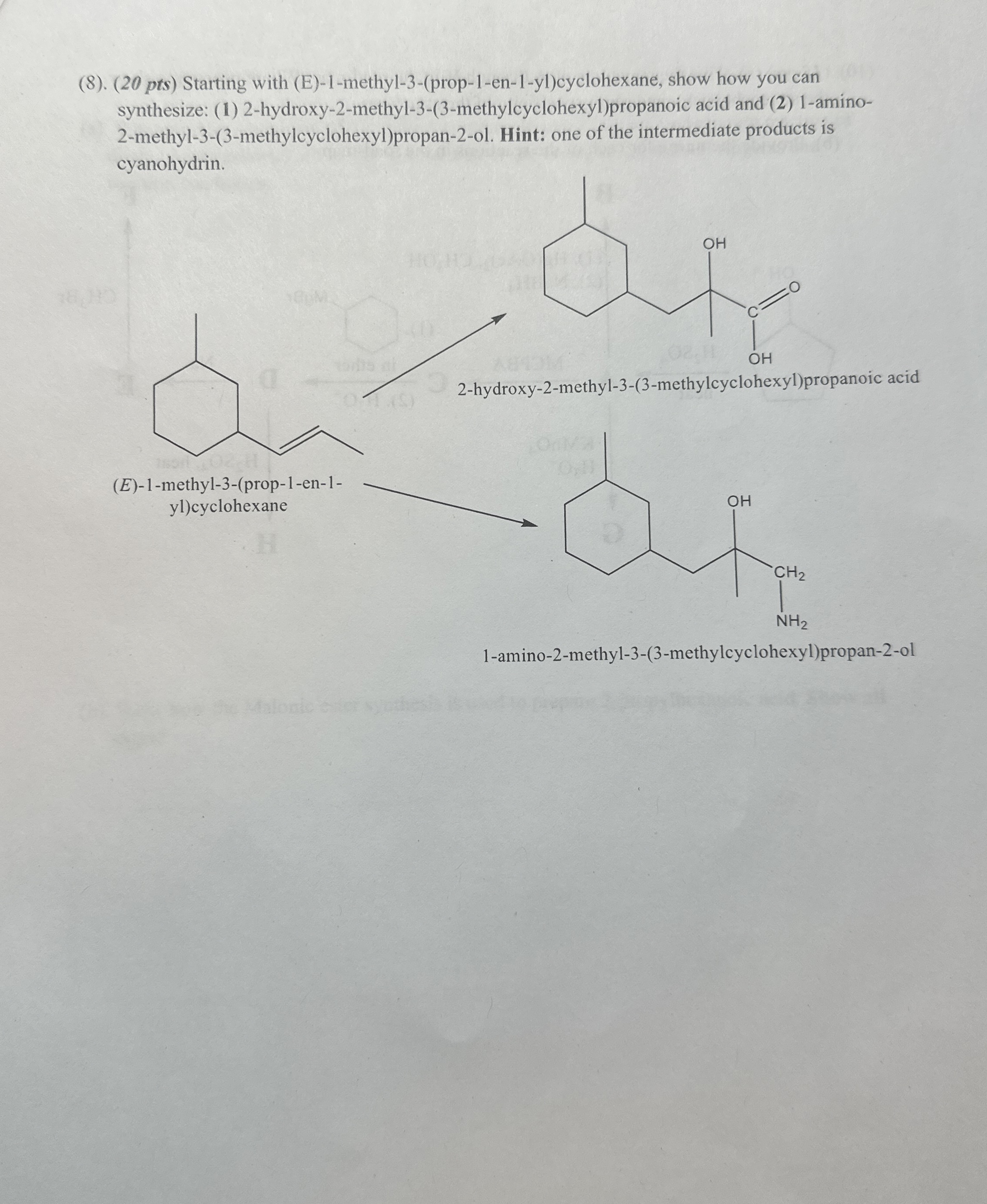 Solved (8). (20 ﻿pts) ﻿Starting with | Chegg.com