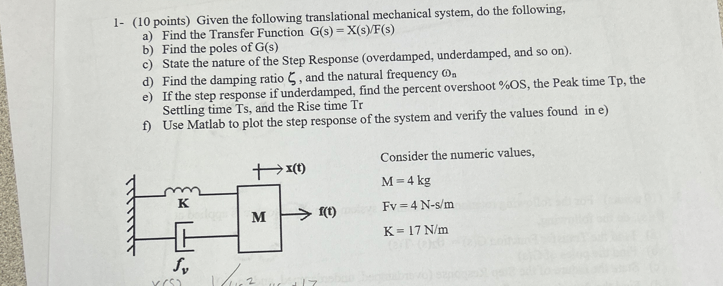 Solved 1- (10 ﻿points) ﻿Given the following translational | Chegg.com