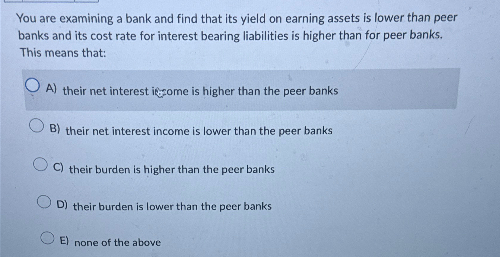 Solved You are examining a bank and find that its yield on | Chegg.com