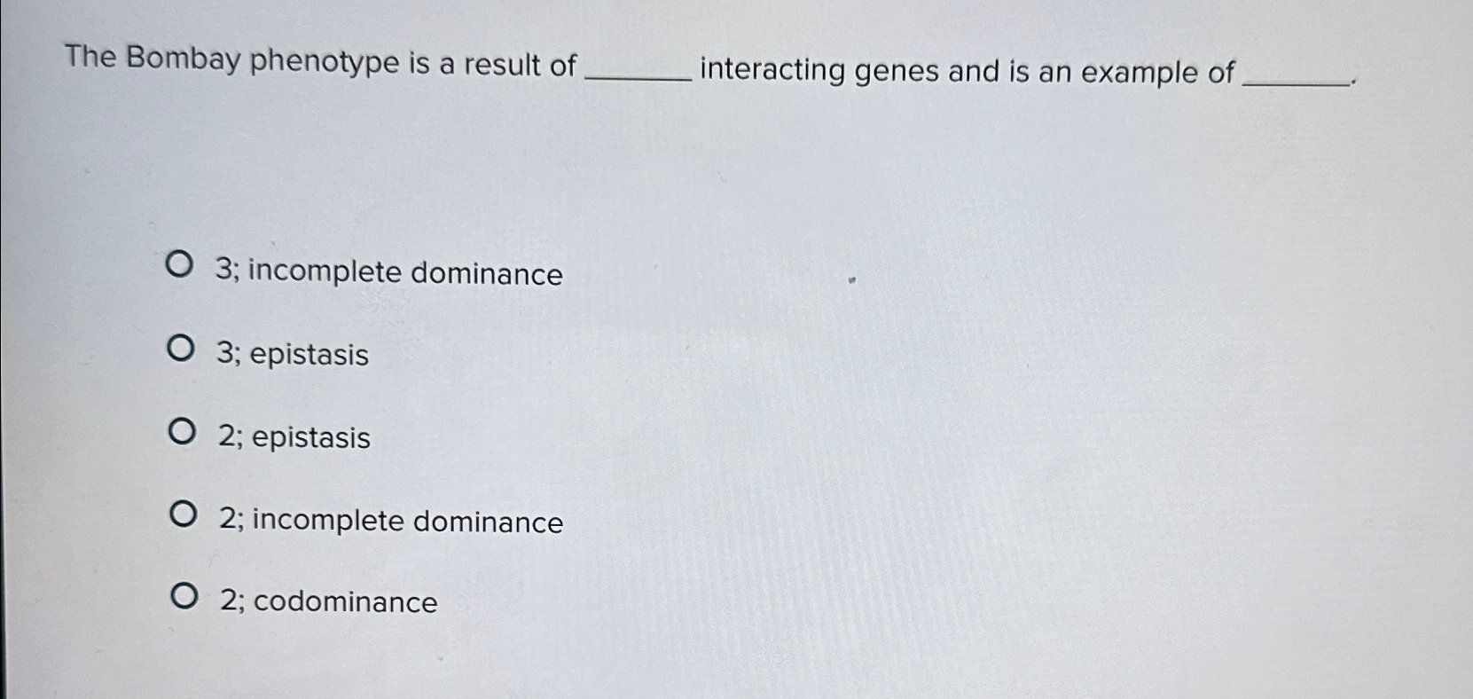 Solved The Bombay phenotype is a result of interacting genes | Chegg.com