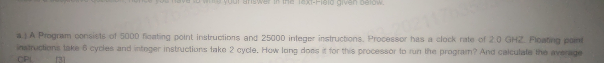Solved a.) ﻿A Program consists of 5000 ﻿floating point | Chegg.com