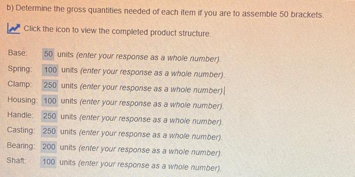 c) Compute the net quantities needed if there are 25 | Chegg.com