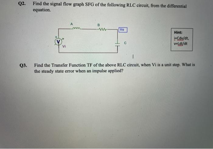 Solved Q2. Find the signal flow graph SFG of the following | Chegg.com