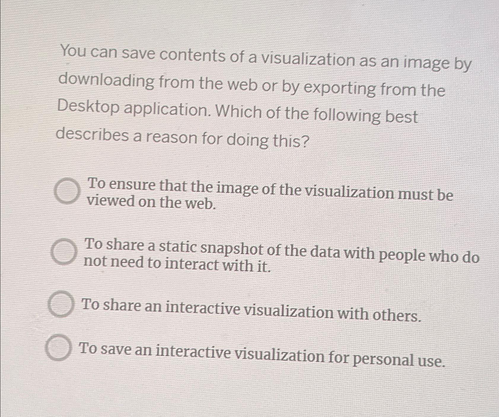 Solved You can save contents of a visualization as an image | Chegg.com