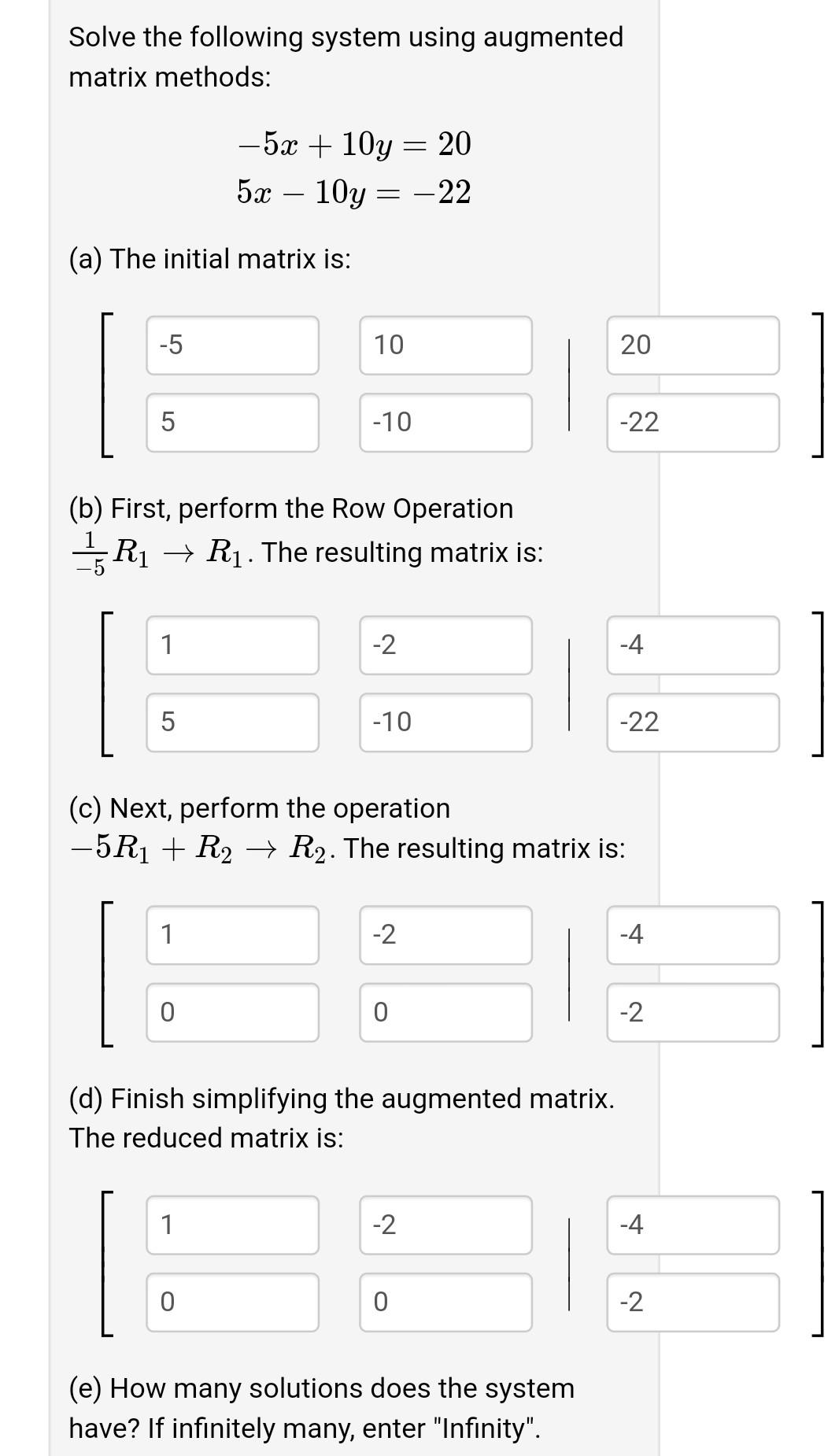 Solved Solve the following system using augmented matrix | Chegg.com