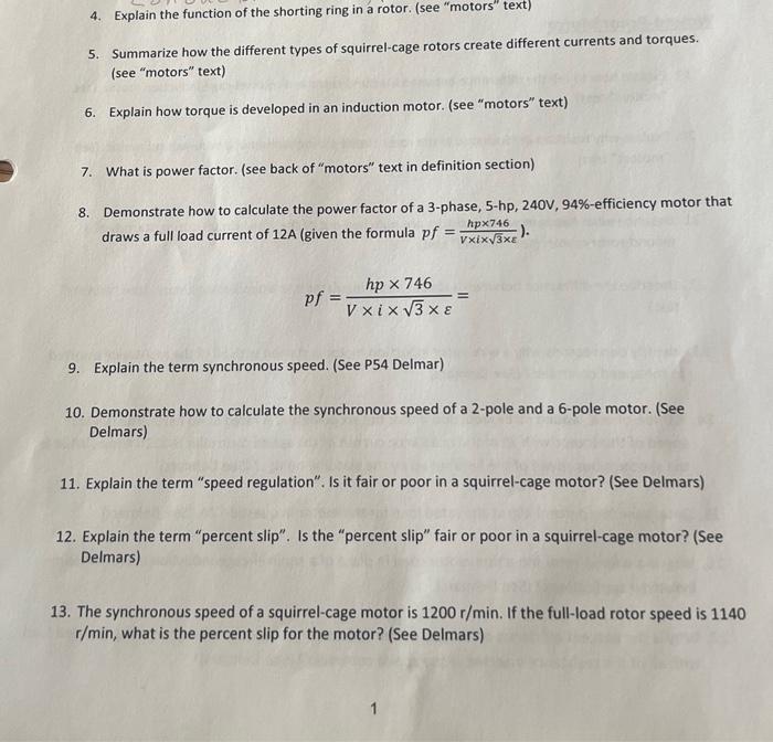 Solved 4. Explain the function of the shorting ring in a | Chegg.com
