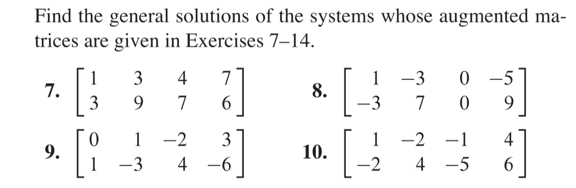 Solved Find the general solutions of the systems whose | Chegg.com