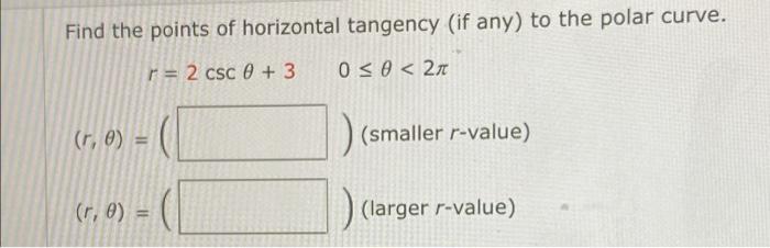 Solved Find the points of horizontal tangency (if any) to | Chegg.com