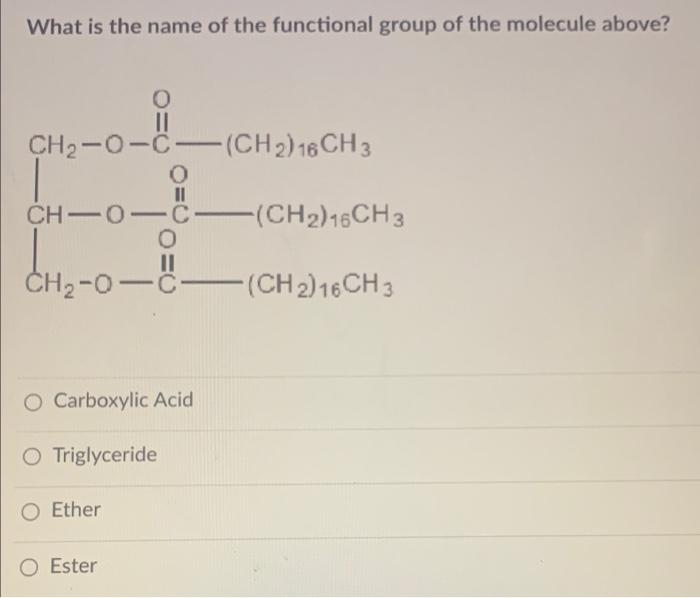Solved What is the name of the functional group of the | Chegg.com
