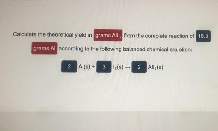 Solved Calculate the theoretical yield in grams Alls from | Chegg.com
