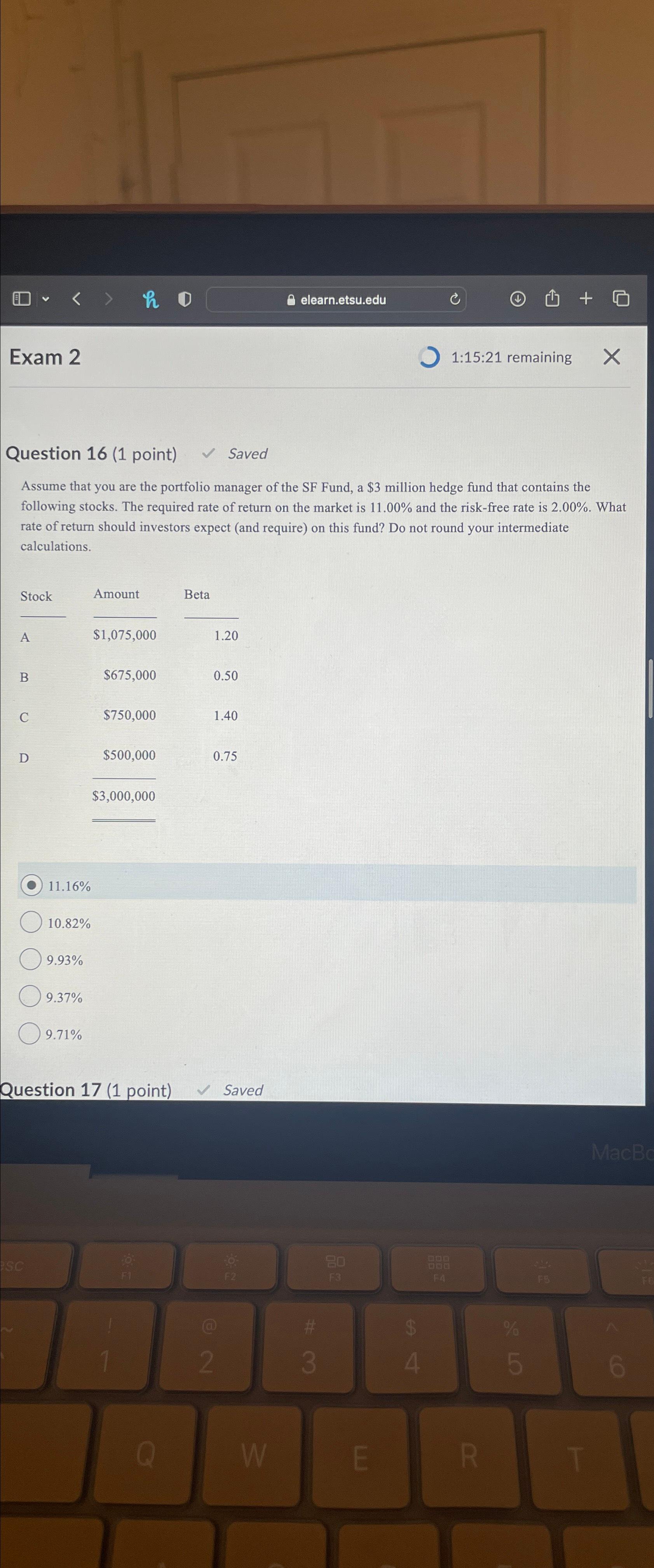 Solved Exam 21:15:21 ﻿remainingQuestion 16 (1 | Chegg.com
