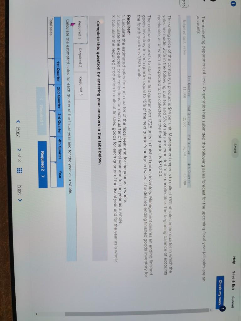 Solved Saved Help Save And Exit Submit Check My Work The 3855