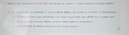 Solved What is the significance of the ABO blood group | Chegg.com