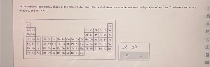 Solved In the Periodic Table below, shade all the elements | Chegg.com