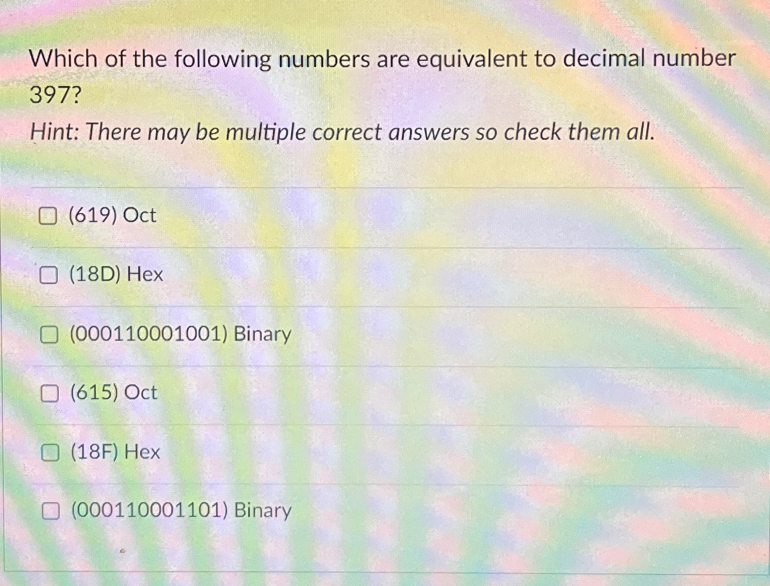 Solved Which of the following numbers are equivalent to | Chegg.com