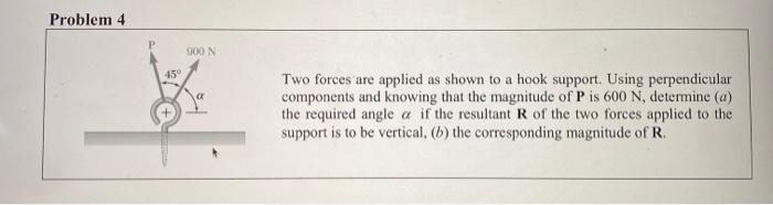 Solved Problem 1 Two forces P and Q are applied as shown at | Chegg.com