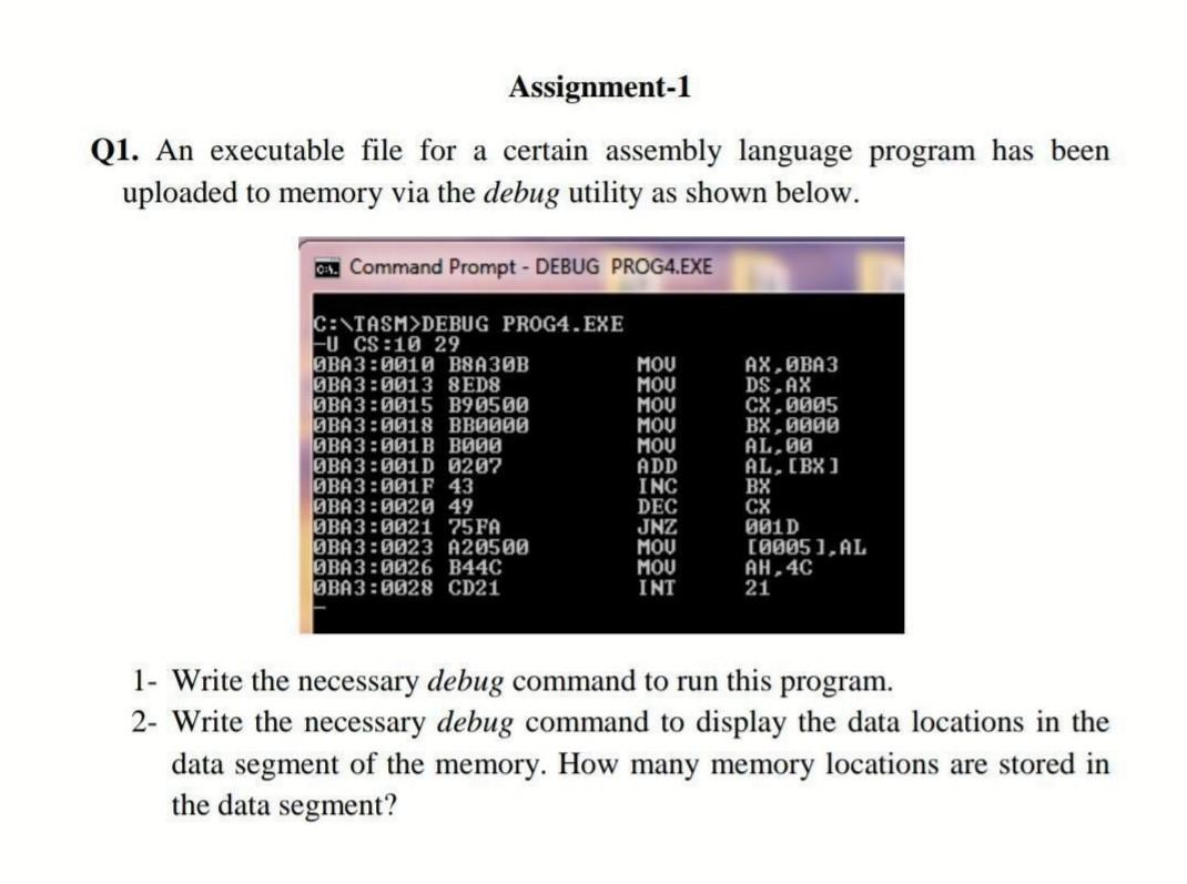Solved Assignment-1 Q1. An executable file for a certain | Chegg.com