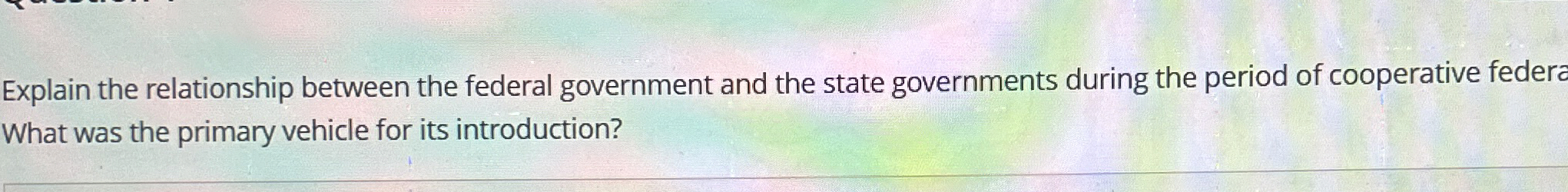 Solved Explain The Relationship Between The Federal Chegg