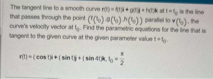 Solved The tangent line to a smooth curve | Chegg.com