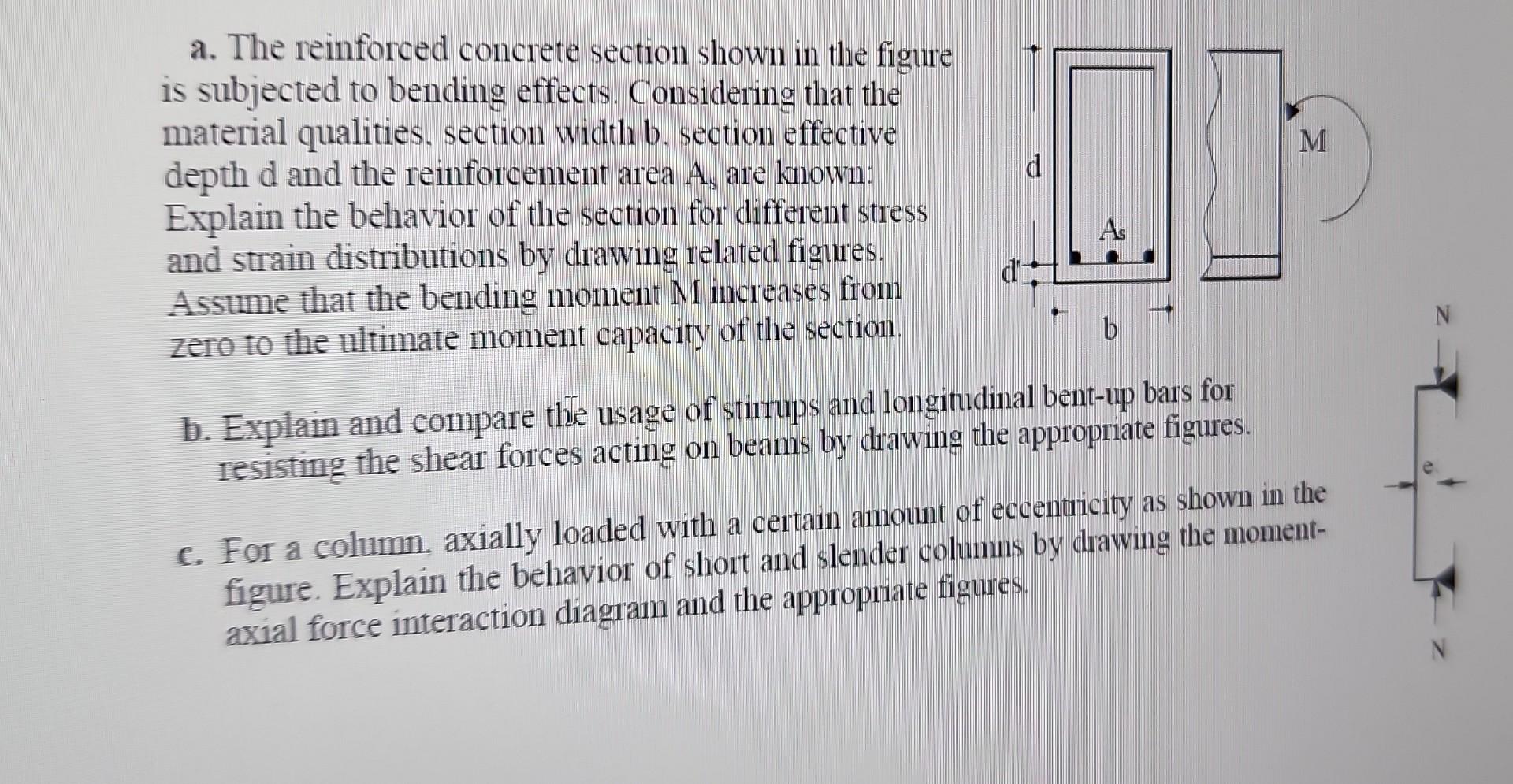Solved a. The reinforced concrete section shown in the | Chegg.com