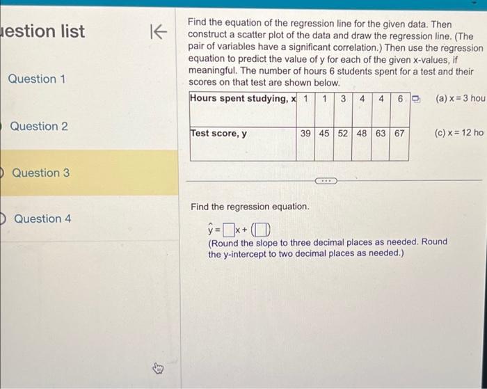Solved estion list Question 1 Question 2 Question 3 Question | Chegg.com
