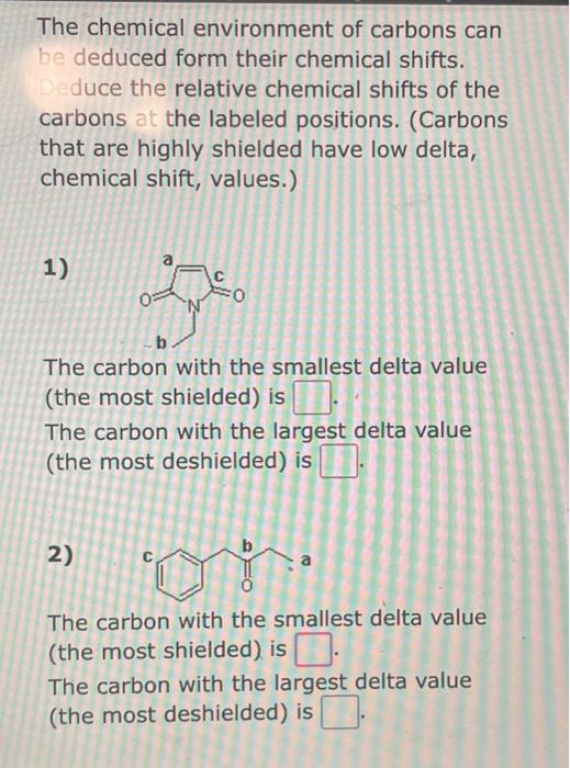 Solved The chemical environment of carbons can be deduced | Chegg.com