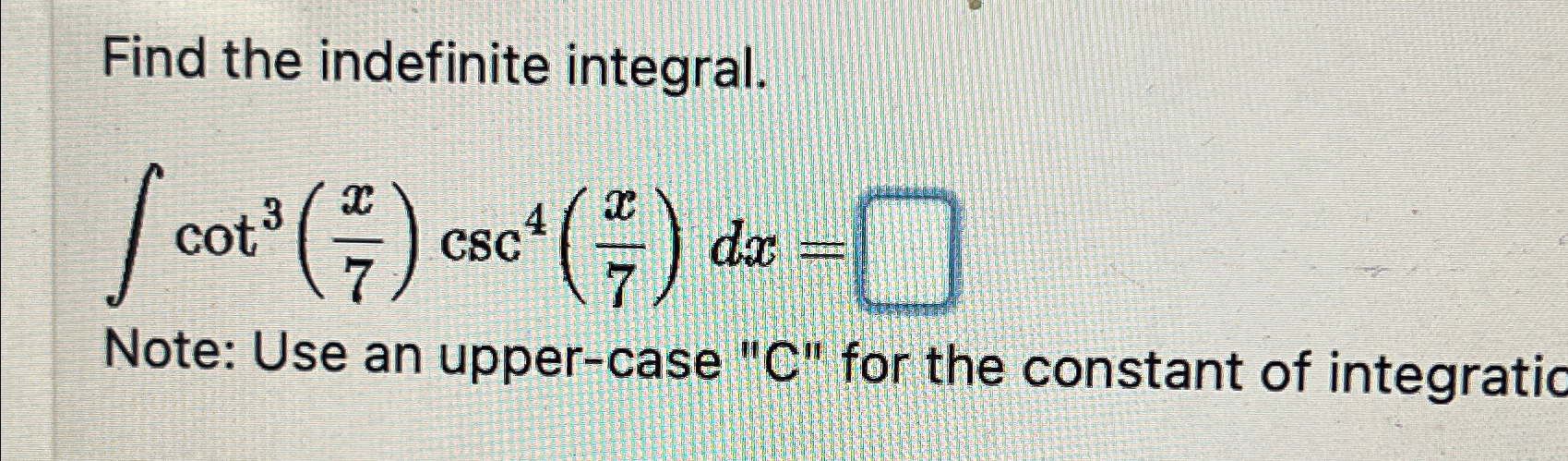 Solved Find the indefinite | Chegg.com