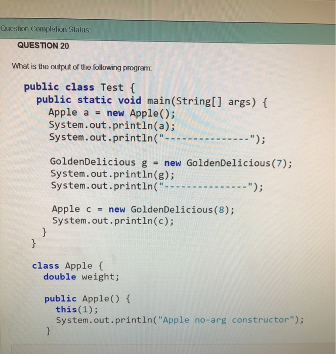 Solved QUESTION 1 Constructors are not inherited. True O | Chegg.com