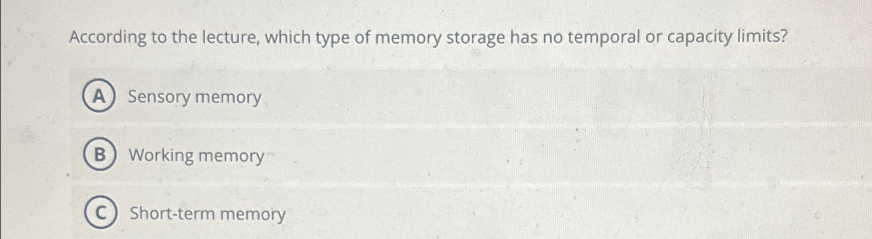 Solved According to the lecture, which type of memory | Chegg.com