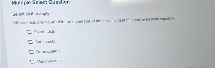 Solved Select all that apply Which costs are included in the | Chegg.com