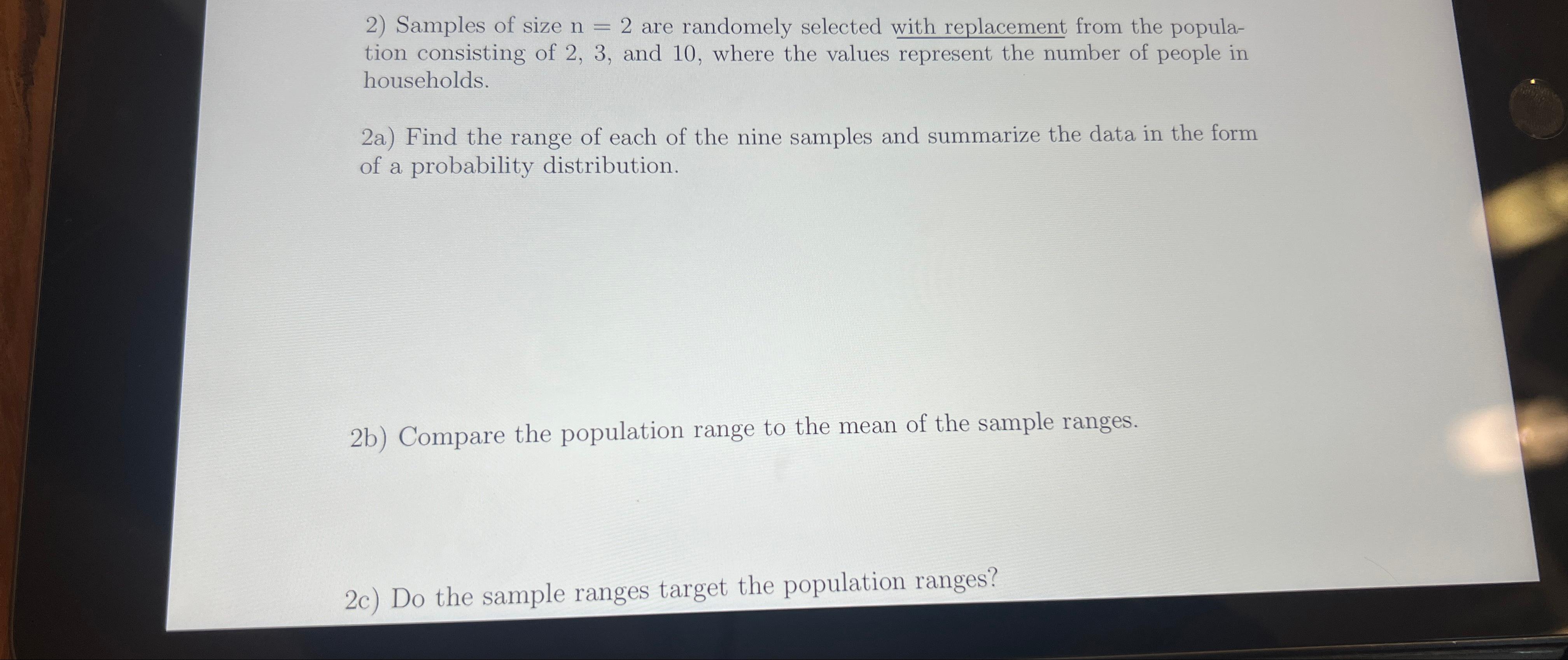 Solved Samples of size n=2 ﻿are randomely selected with | Chegg.com