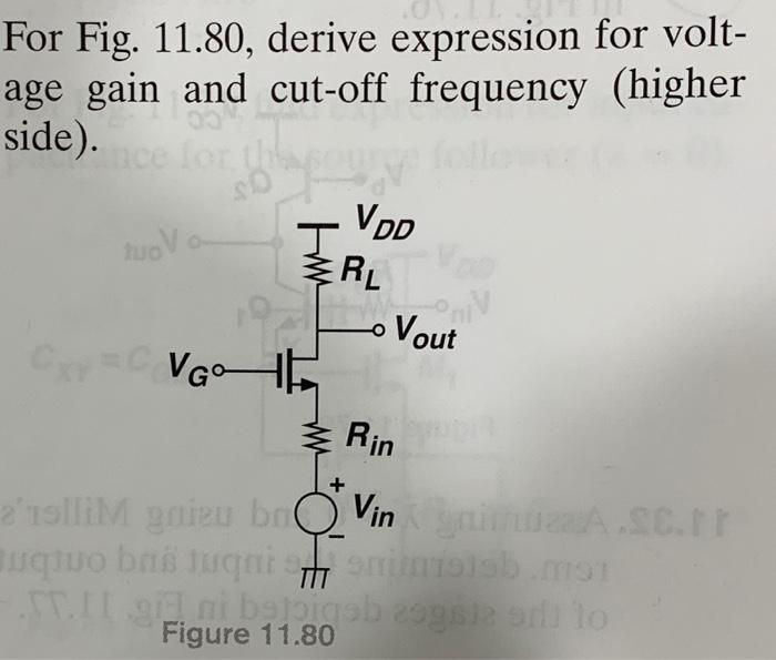 Solved For Fig. 11.80, derive expression for voltage gain | Chegg.com