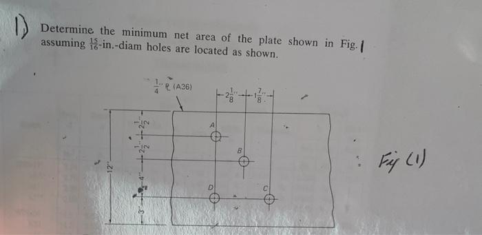 Solved Determine the minimum net area of the plate shown in | Chegg.com