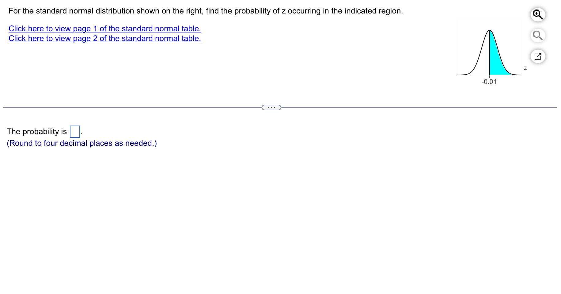 Solved For the standard normal distribution shown on the | Chegg.com