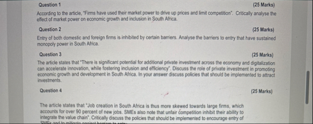 Solved Question 1(25 ﻿Marks)According to the article, "Firms | Chegg.com