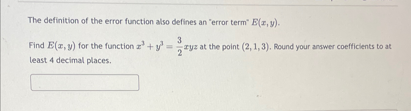 Solved The definition of the error function also defines an | Chegg.com
