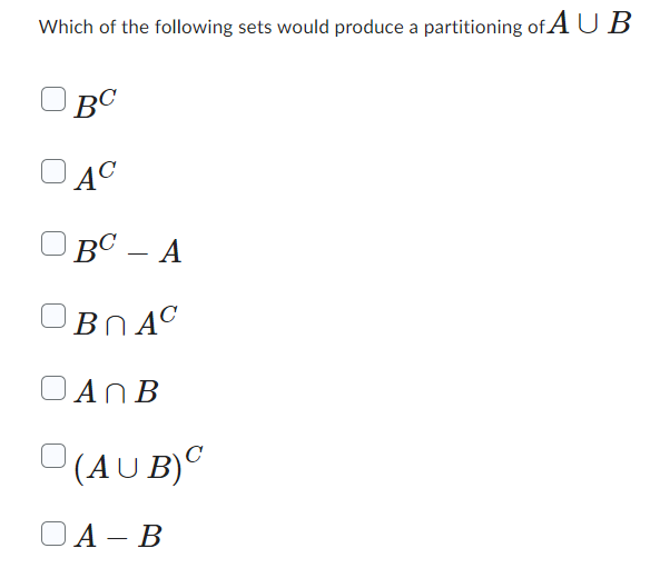 Solved Which of the following sets would produce a | Chegg.com