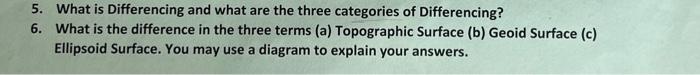 Solved 5. What is Differencing and what are the three | Chegg.com