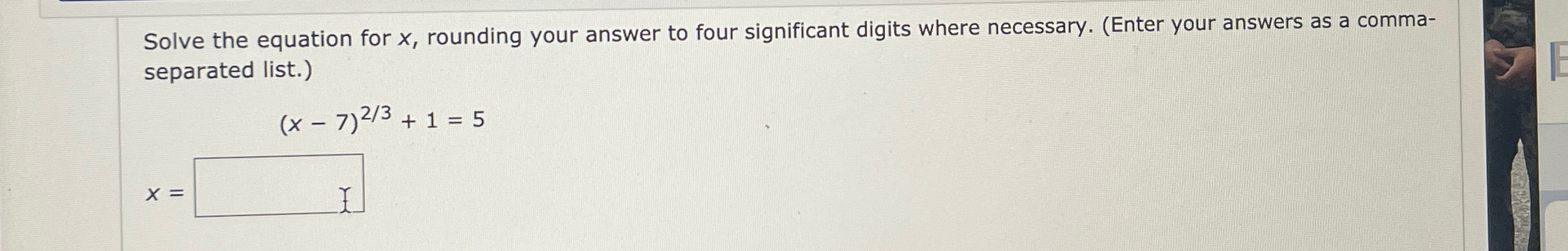 Solved Solve the equation for x, ﻿rounding your answer to | Chegg.com